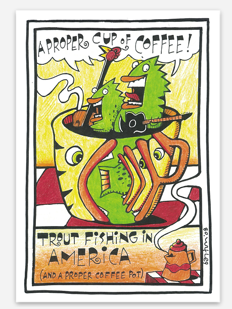 Proper Cup of Coffee sticker – Trout Fishing in America